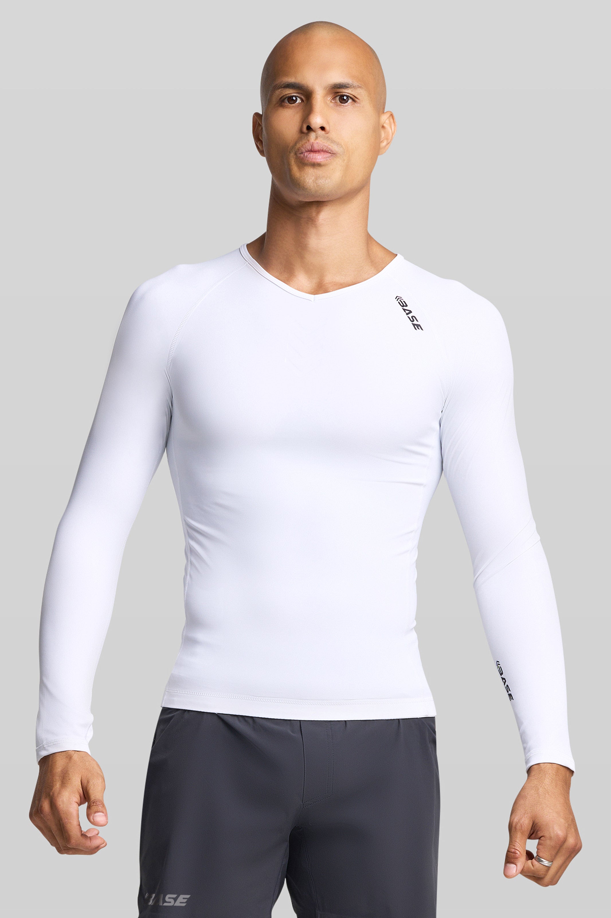 BASE Men's Long Sleeve Compression Tee - White – BASE Compression