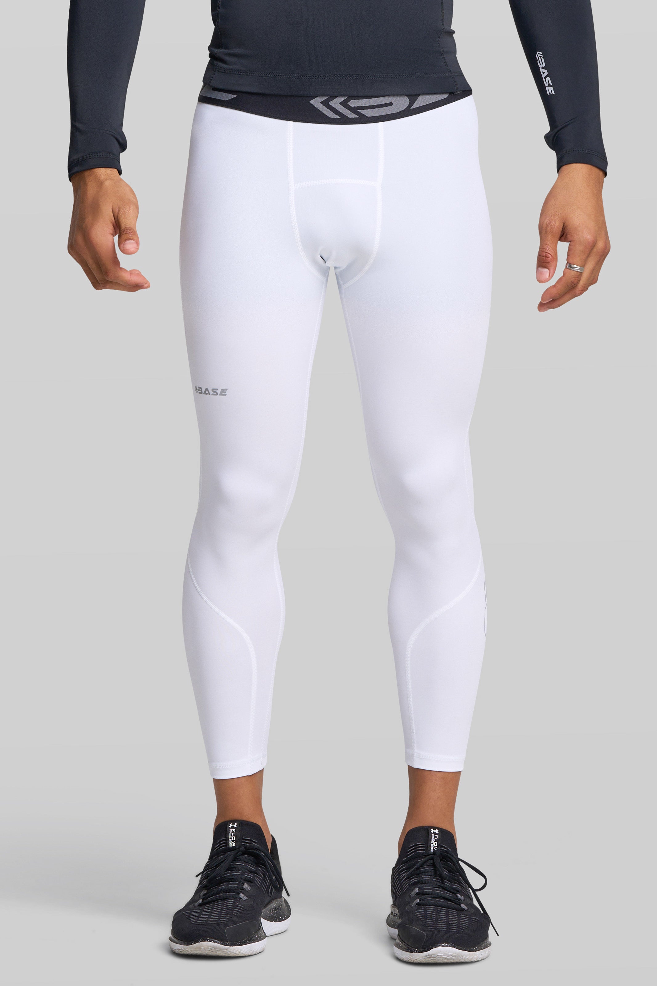 BASE Men's Performance Tights White | Advanced Compression Technology ...