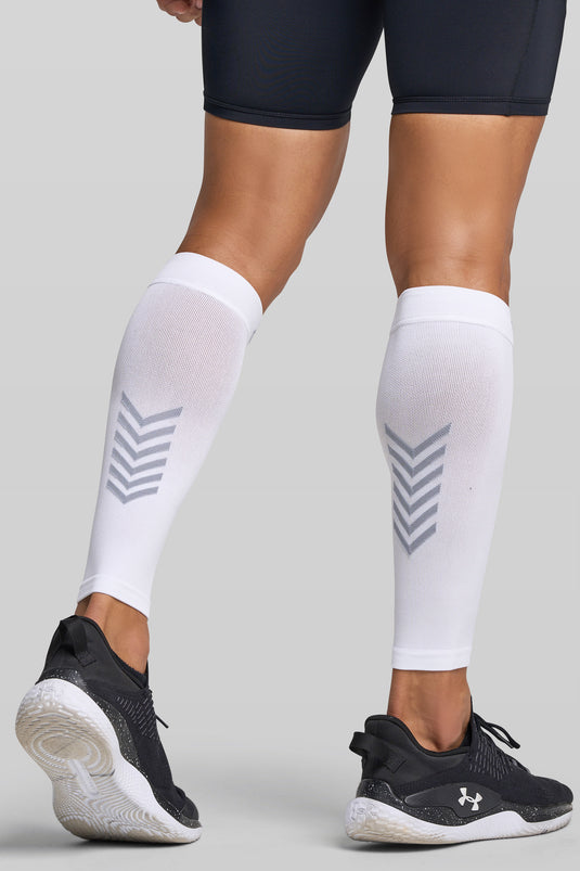 BASE Compression Calf Sleeve (Pair) - White | Professional Firm Compression