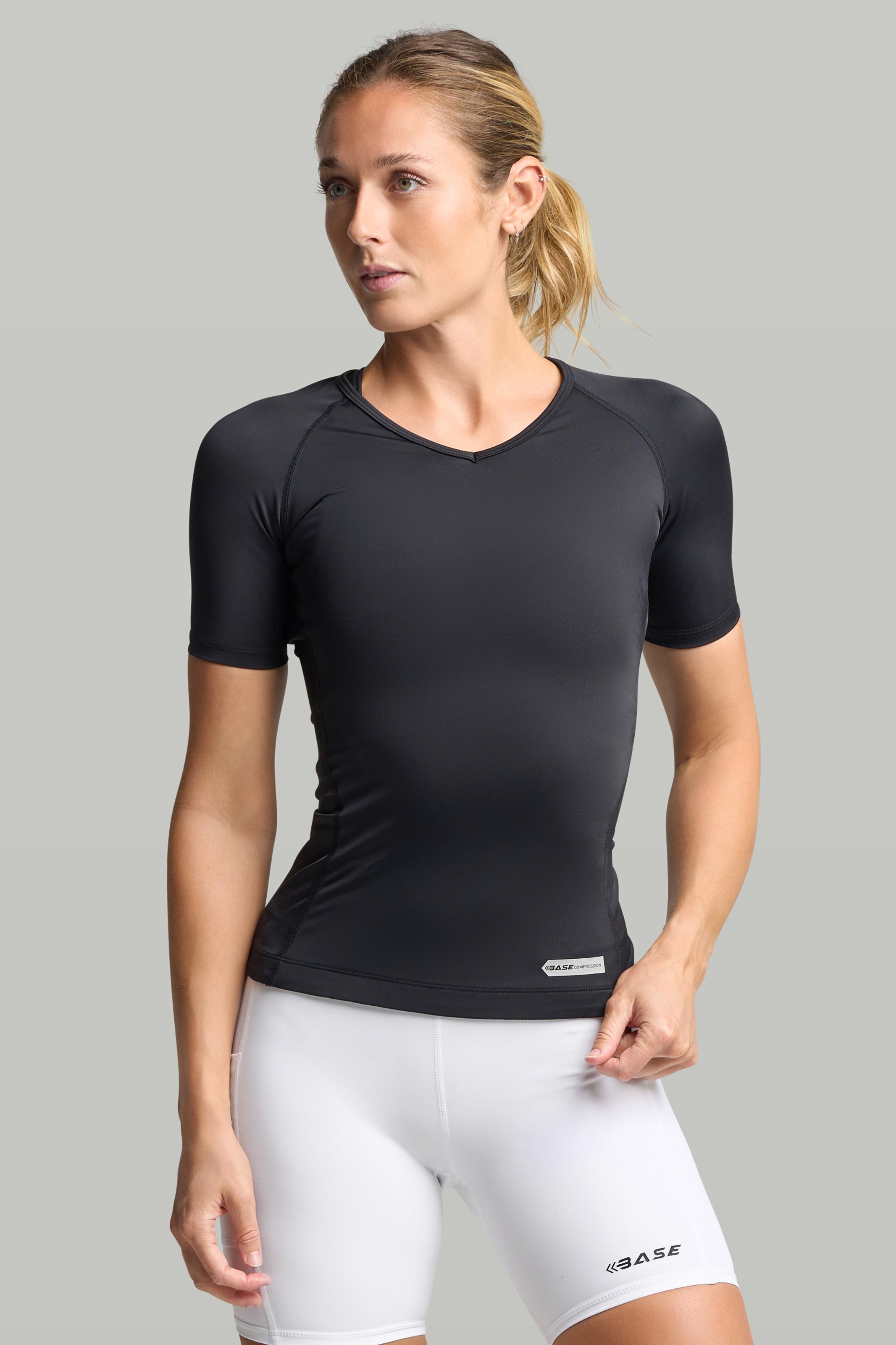 BASE Women's Short Sleeve Compression Tee - Black | Professional ...