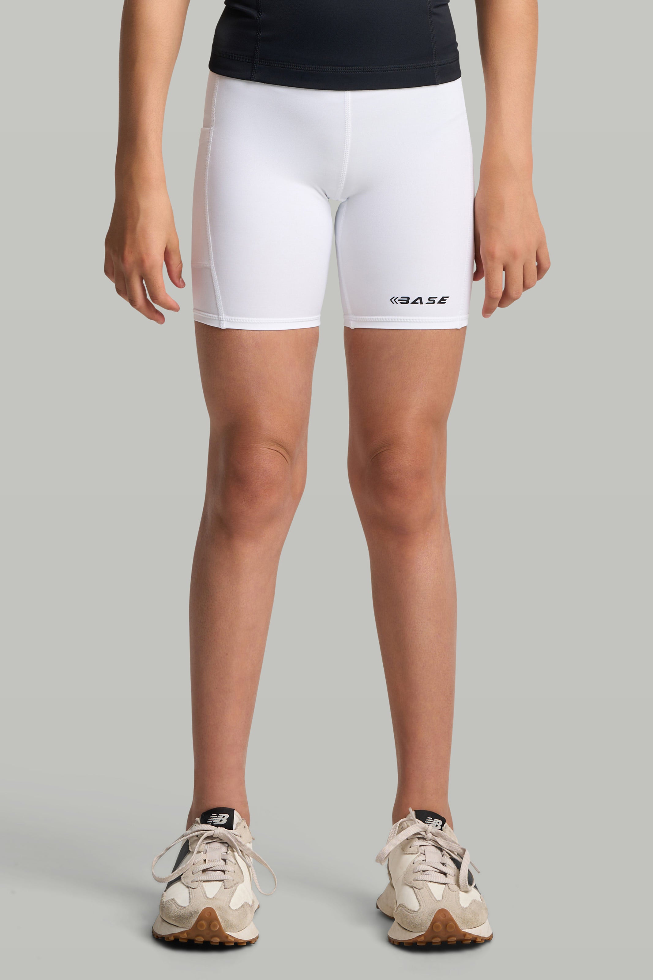 BASE Girl's Active Shorts - White – BASE Compression